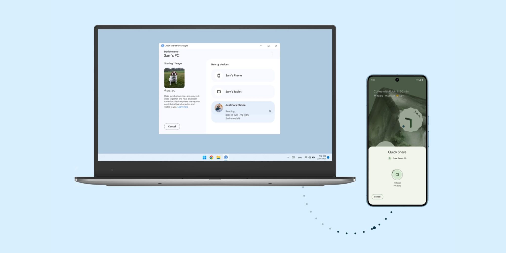 Quick share da google diventa solo quick share su windows