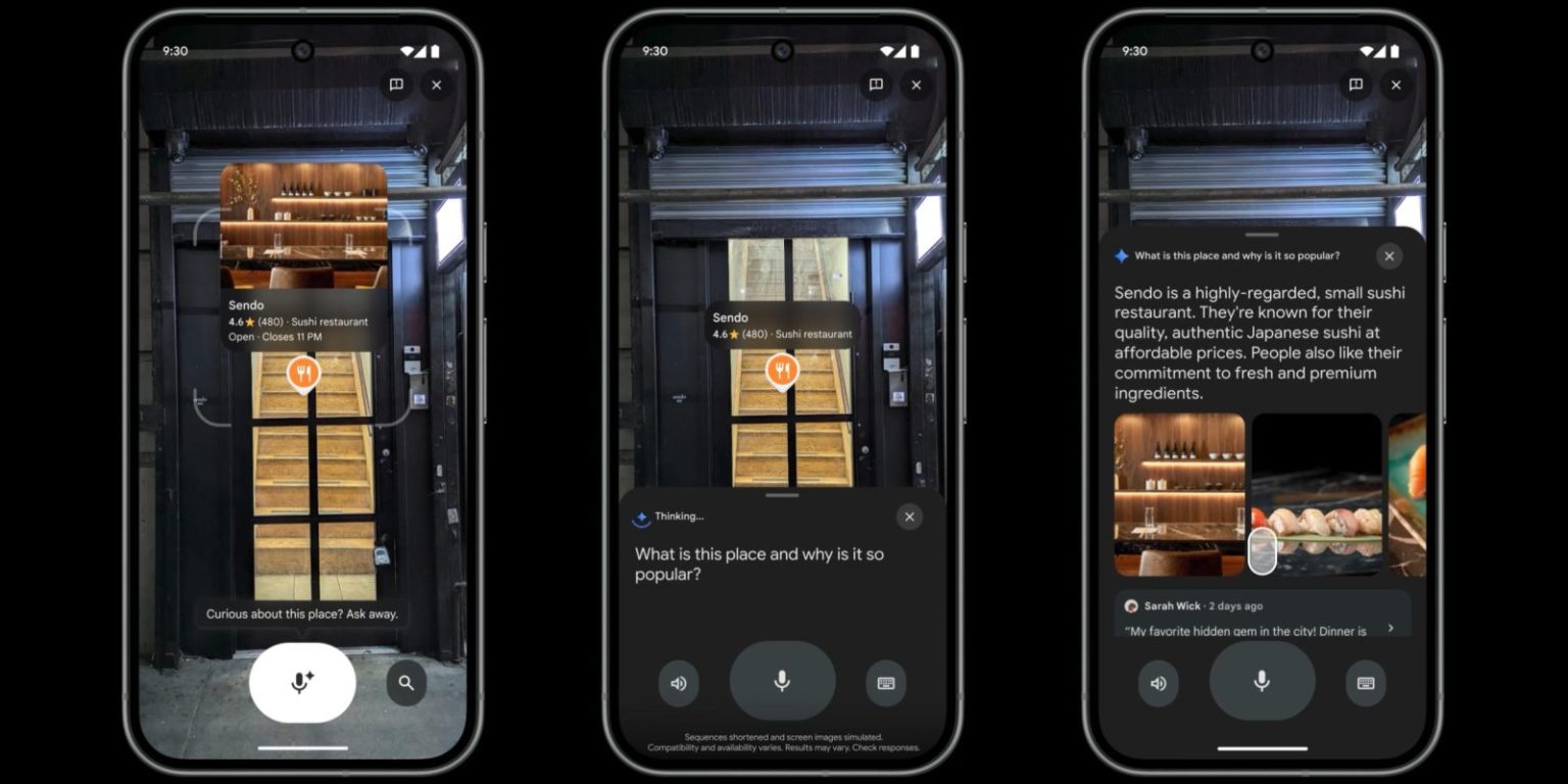 Navigazione basata sui punti di riferimento con Google Maps e Lens Gemini