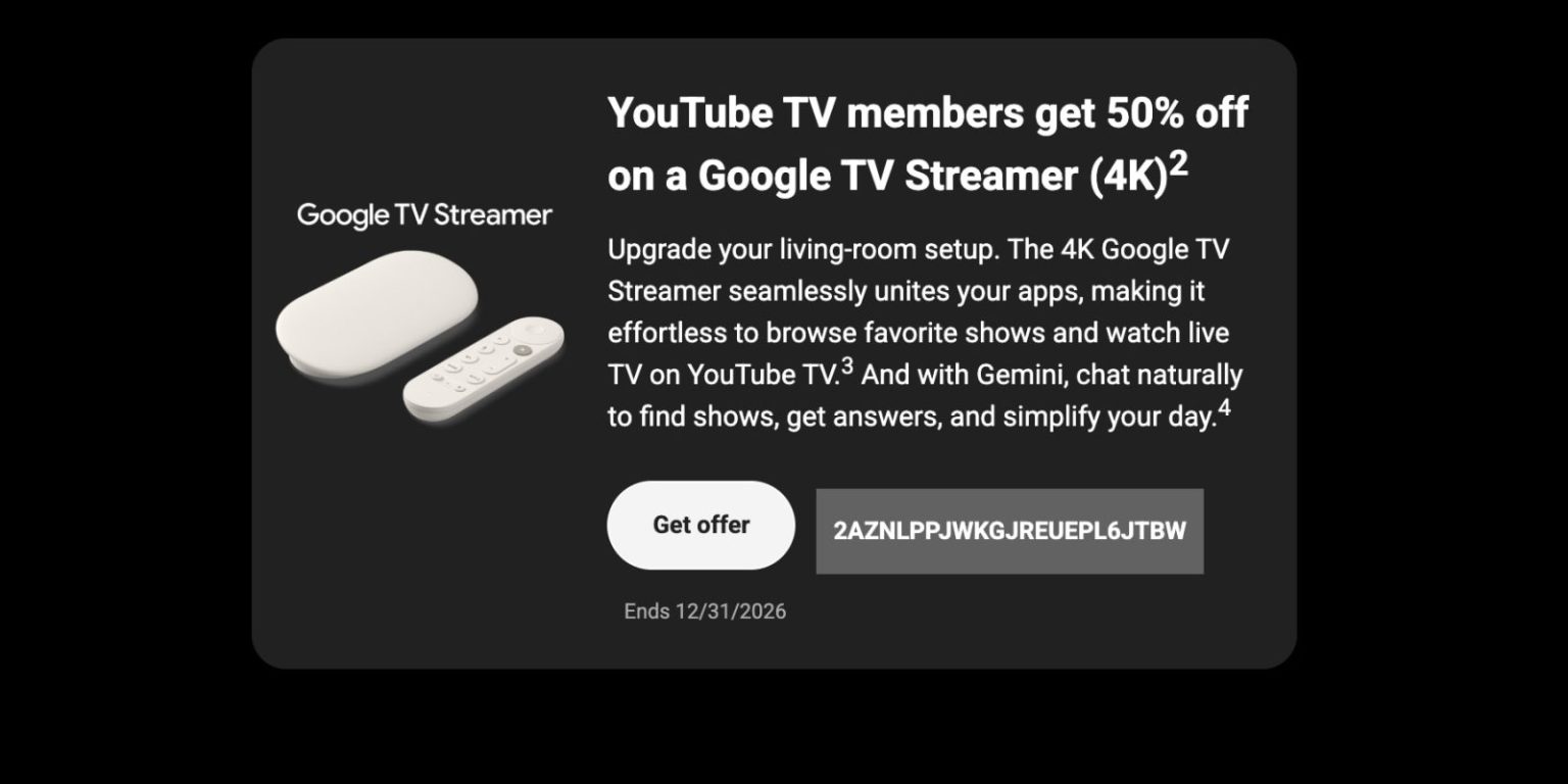 Youtube tv taglia a metà prezzo il google tv streamer per gli abbonati